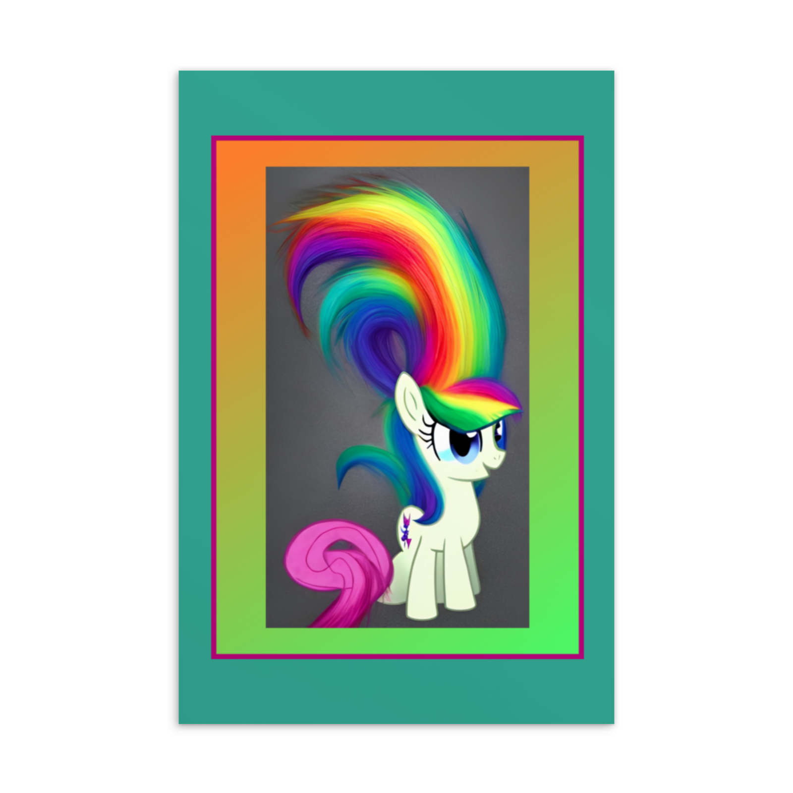 My Little Pony Unofficial Fan Art Postcard Rainbow Hair Brony Furry | eBay