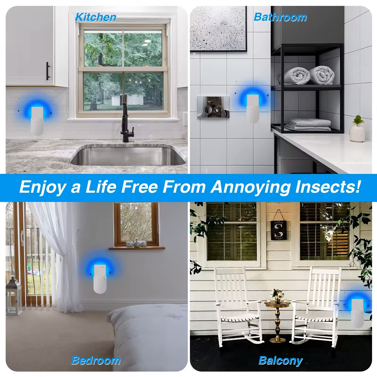 Flying Insect Trap Mosquito Catcher Killer UV Night Light Lamp Plug In ...