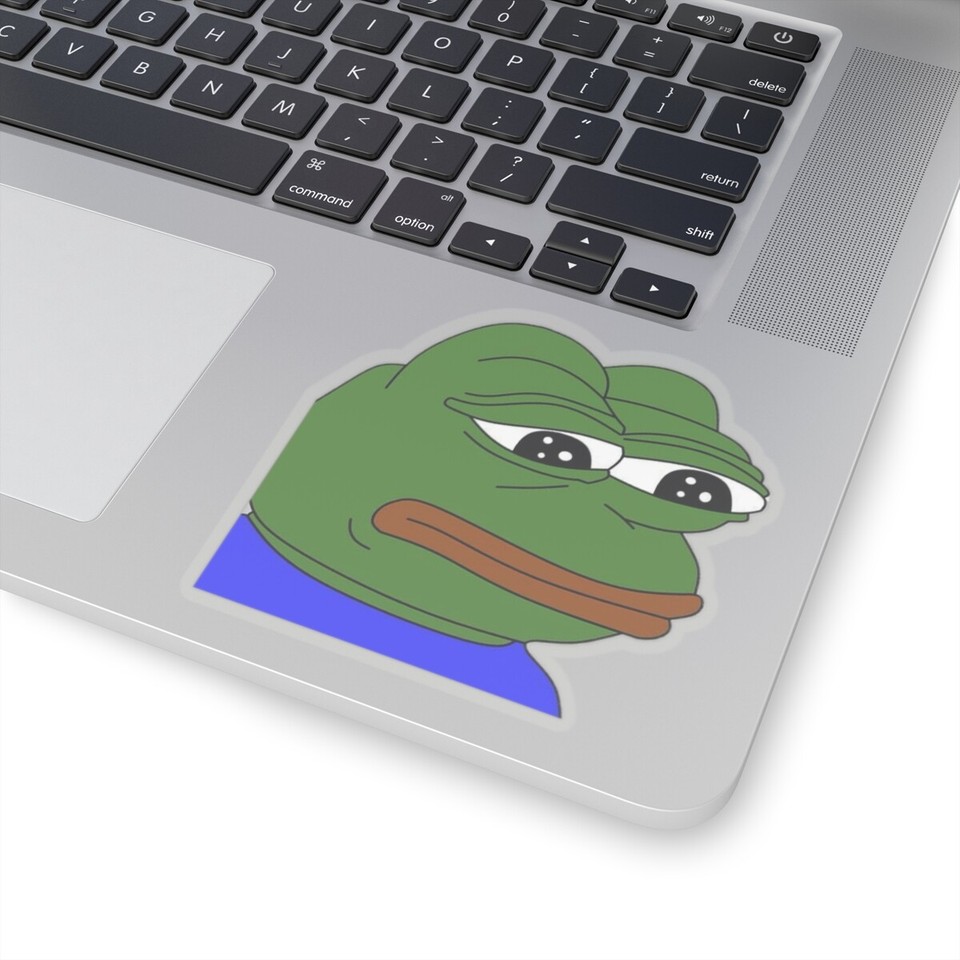 Sad Pepe Frog Funny Prank Comedy Meme Social Media Kiss-Cut Sticker ...