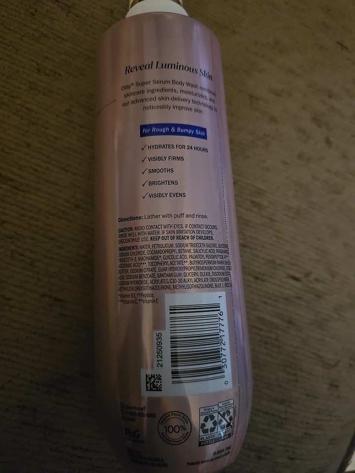 Olay Super Serum Body Wash Rough & Bumpy Skin 24 Hr Hydrate 18.5 oz ...