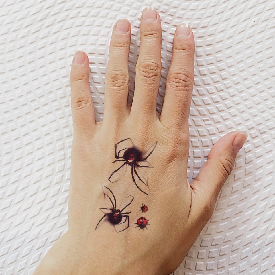 5 Sheets Halloween Stickers Waterproof Temporary Spider Prints Tattoos ...