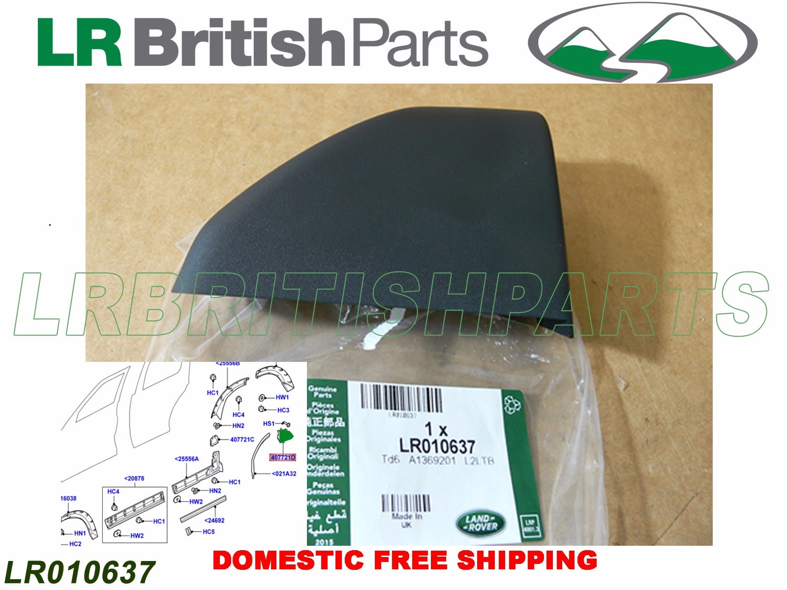 GENUINE LAND ROVER REAR WHEELARCH REAR END CAP LR3 2009 LR4 RH LR010637 ...