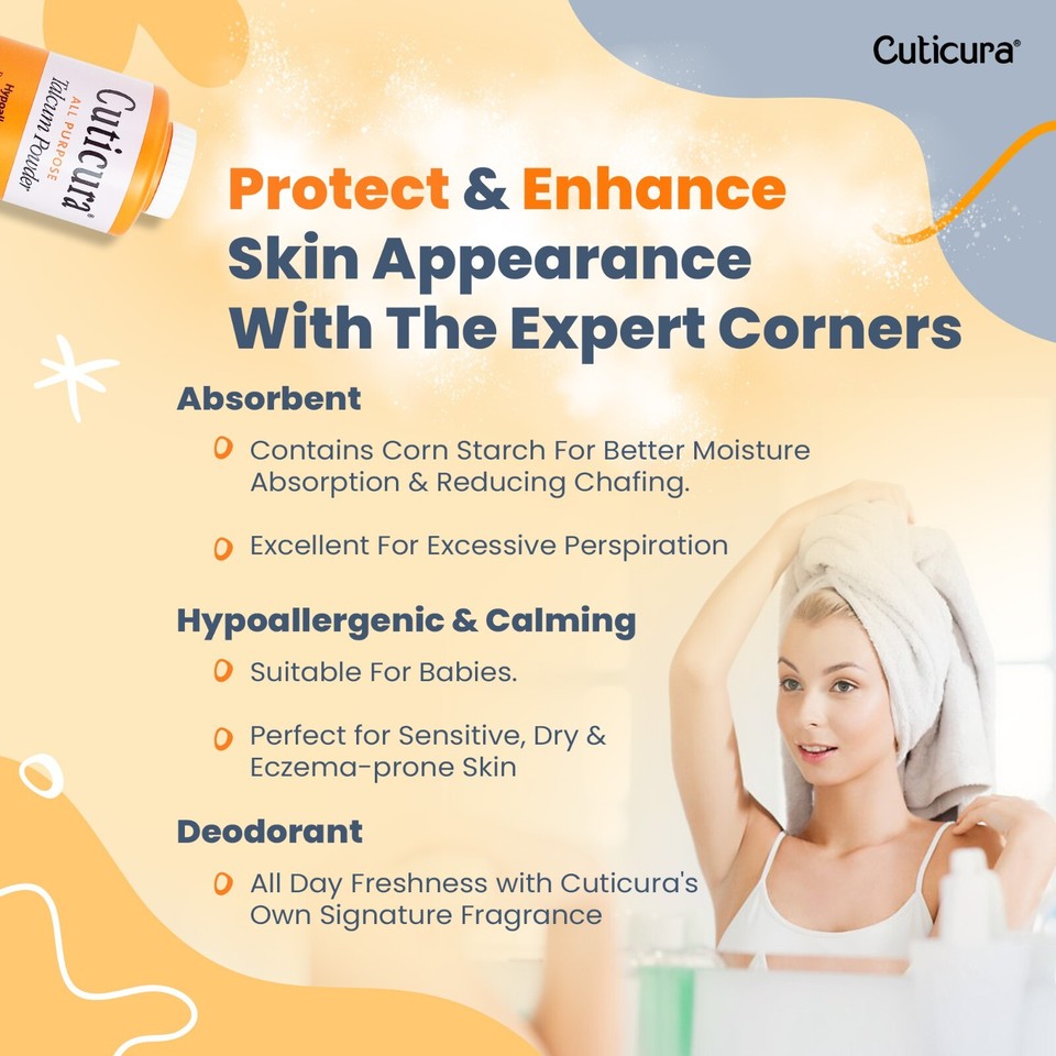 (2) 400g Cuticura Talcum Baby Powder Body Talc Midly Medicated ...