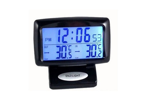 Mini Auto Digital Uhr LCD Thermometer KFZ Temperatur Wecker Außen und ...