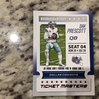 2020 Panini Rookies And Stars Dak Prescott Ticket Masters | eBay