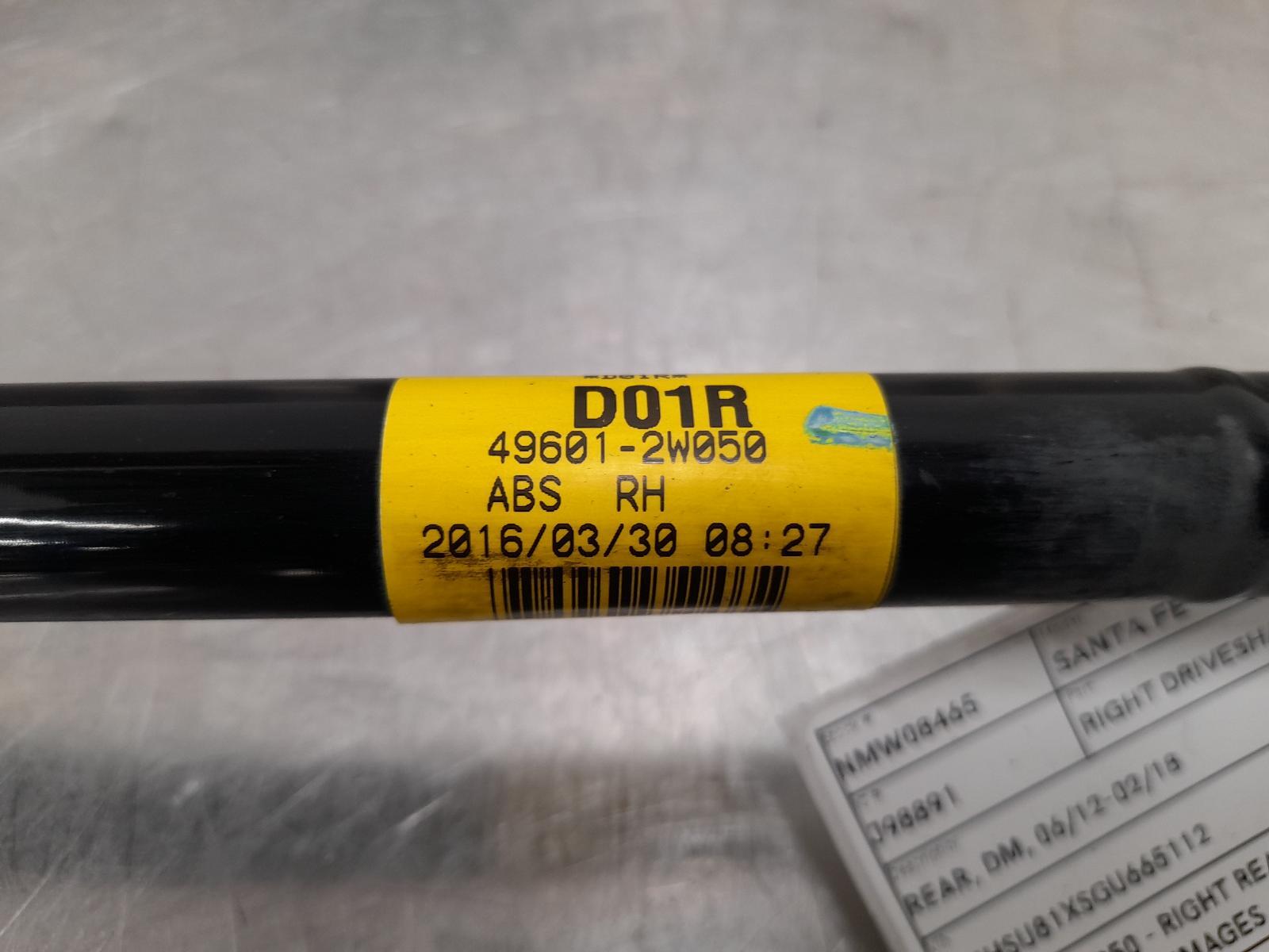 HYUNDAI SANTA FE RIGHT DRIVESHAFT CV JOINT REAR 06/2012-02/2018 49601 ...