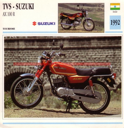 SUZUKI AX 100 R TVS AX100R AX100 1992 : Fiche Moto #000841 | eBay