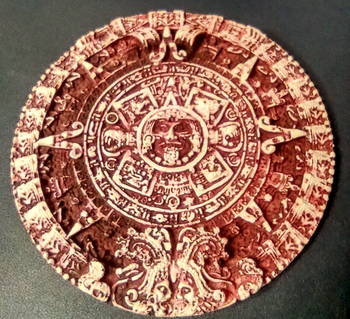 Mayan Aztec Sun Calendar Wall Hanging Plaque Plaster Red 7 Inches | eBay