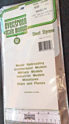 Evergreen Scale Models #4150 Grooved Styrene Sheet, .040", 6" X 12 ...