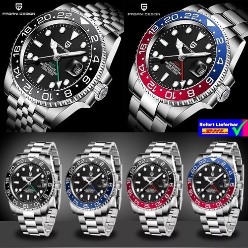 Pagani Design PD-1662 Uhr GMT Master Pepsi Batman Herrenuhr Automatik ...
