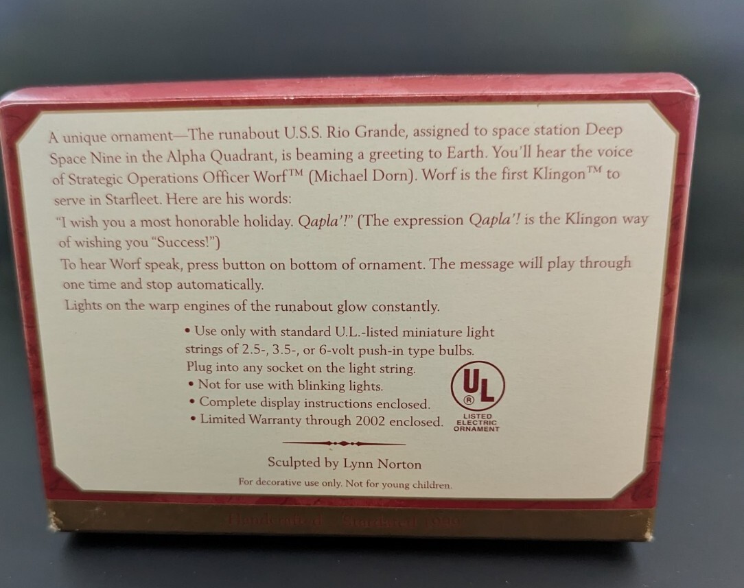 Hallmark 1999 Star Trek Runabout U.S.S. USS Rio Grande Magic | eBay