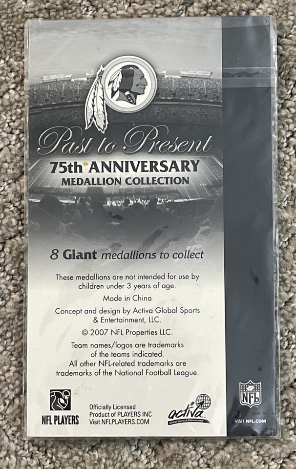 2007 NFL 75th Anniversary Medallions Washington Redskins #30 Laron ...