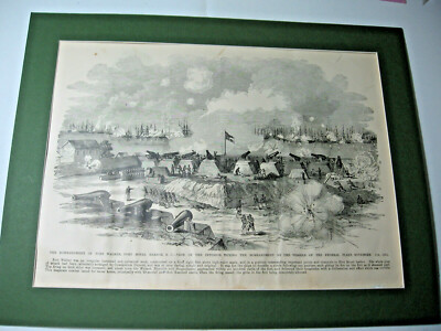1861 Bombardment of Fort Walker 1890's Leslie's Civil War Print | eBay