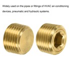 2pcs Brass Pipe Plug 1/2" NPT Male Thread Hex Internal Head Socket ...