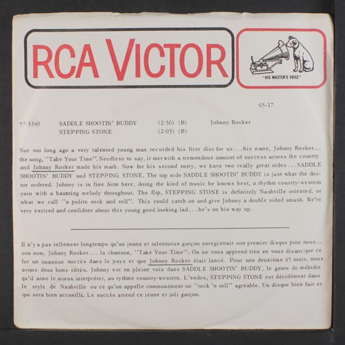 JOHNNY ROCKER: saddle shootin' buddy / stepping stone RCA 7" Single 45 ...
