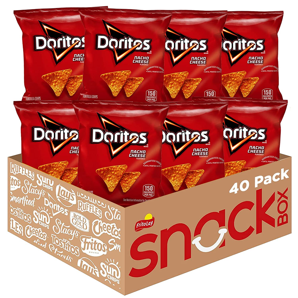 (40 Pack) Doritos Classic Nacho Cheese Whole Corn Tortilla Chips Snack ...
