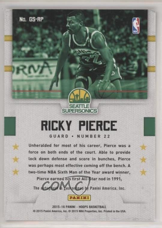 2015-16 Panini NBA Hoops Great SIGnificance Ricky Pierce #GS-RP Auto | eBay