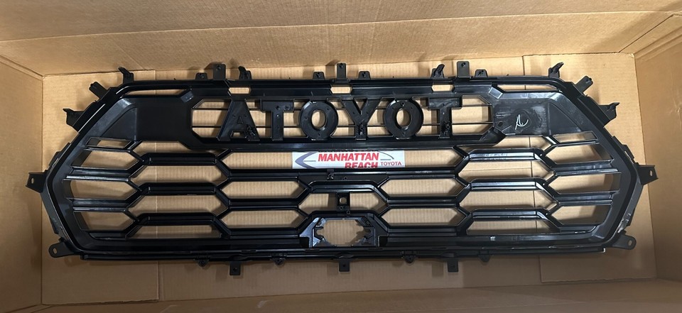 23-24 SEQUOIA TRD PRO GRILLE MATTE BLACK GRAY LETTERS GENUINE OEM 53114 ...