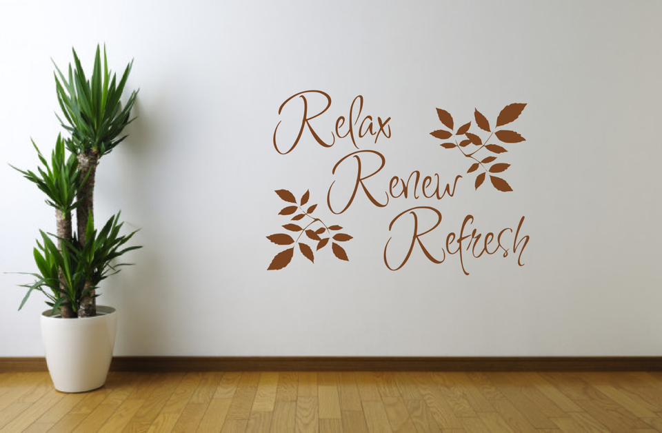 Relax Renew Refresh Wall Art Quote Decal Sticker Q109 | eBay