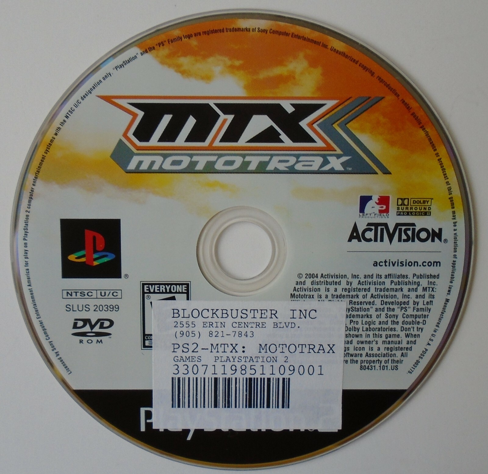 MTX MOTOTRAX PS2 SONY PLAYSTATION 2 DISC ONLY | eBay