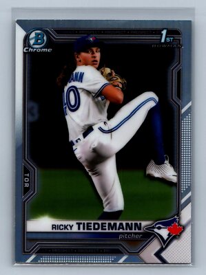 Ricky Tiedemann 2021 Bowman Draft #BDC-89 Chrome Refractor 1st Blue ...