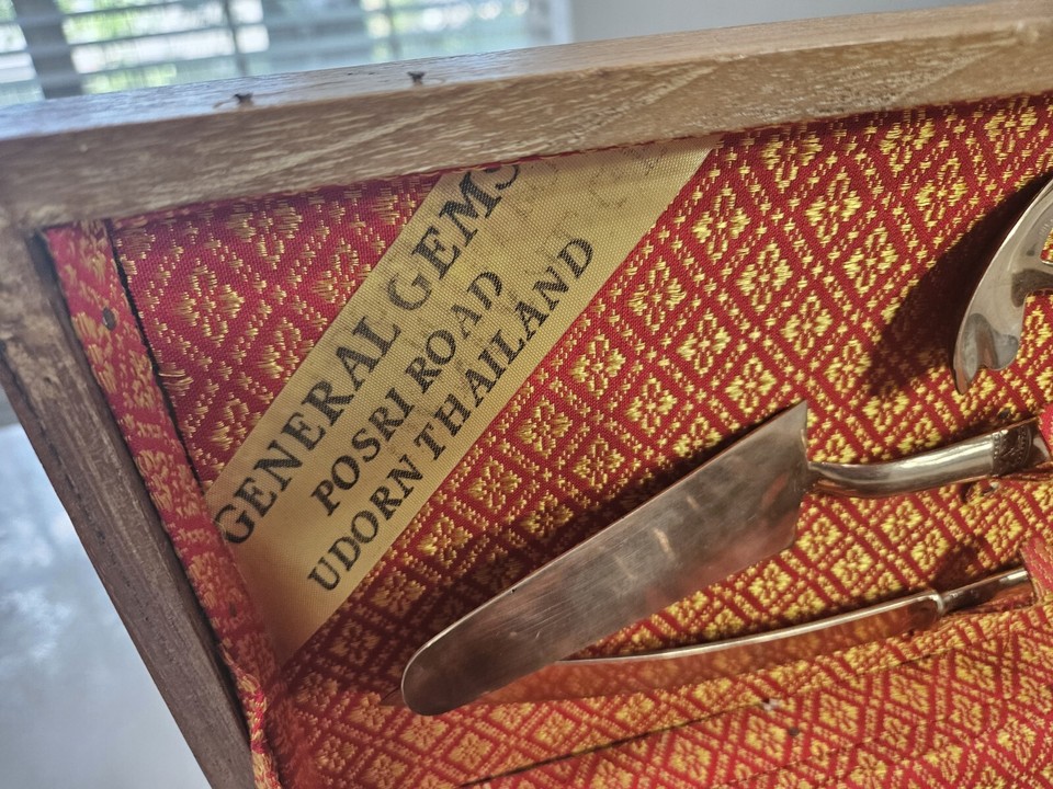 Mid-Century Modern General Gems Thai Flatware Set In Original Wooden ...