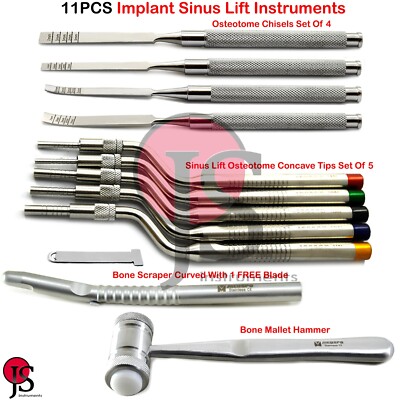 Sinus Lift Osteotome Bone Expansion Chisel Implant Graft Scraper Mallet ...