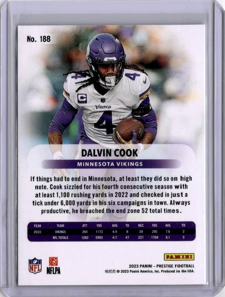 2023 Prestige Football Card #188 Dalvin Cook - Minnesota Vikings | eBay