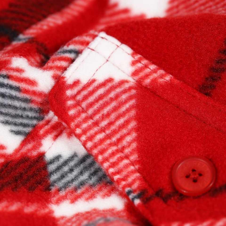 New Mens Overshirt Button Up Long Sleeve Shacket Pocket Casual Check ...