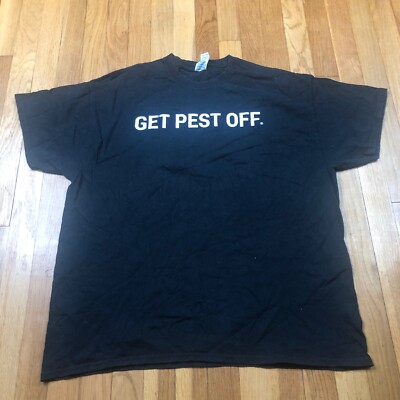 Pest Control Shirt Mens XL Black Short Sleeve Top Extra Large Rat Adult ...