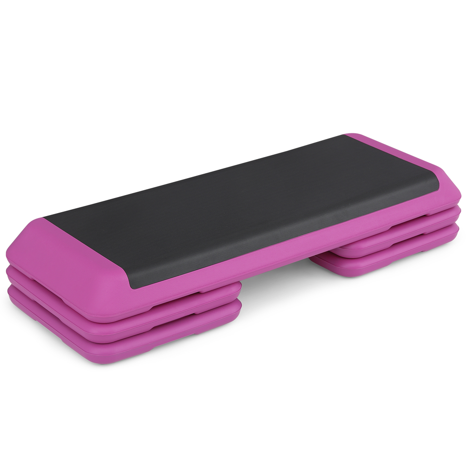43" Pink Aerobic Step Platform Gym Exercise Adjustable Fitness Stepper ...
