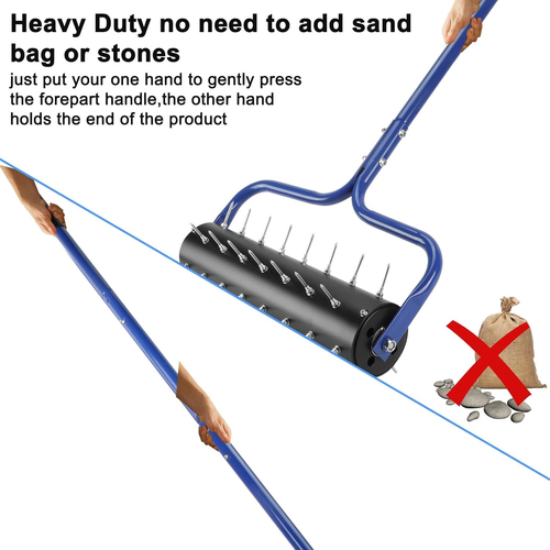 21" Rolling Lawn Aerator, 45 Preassembled Spikes, Only Needs 3-5 ...