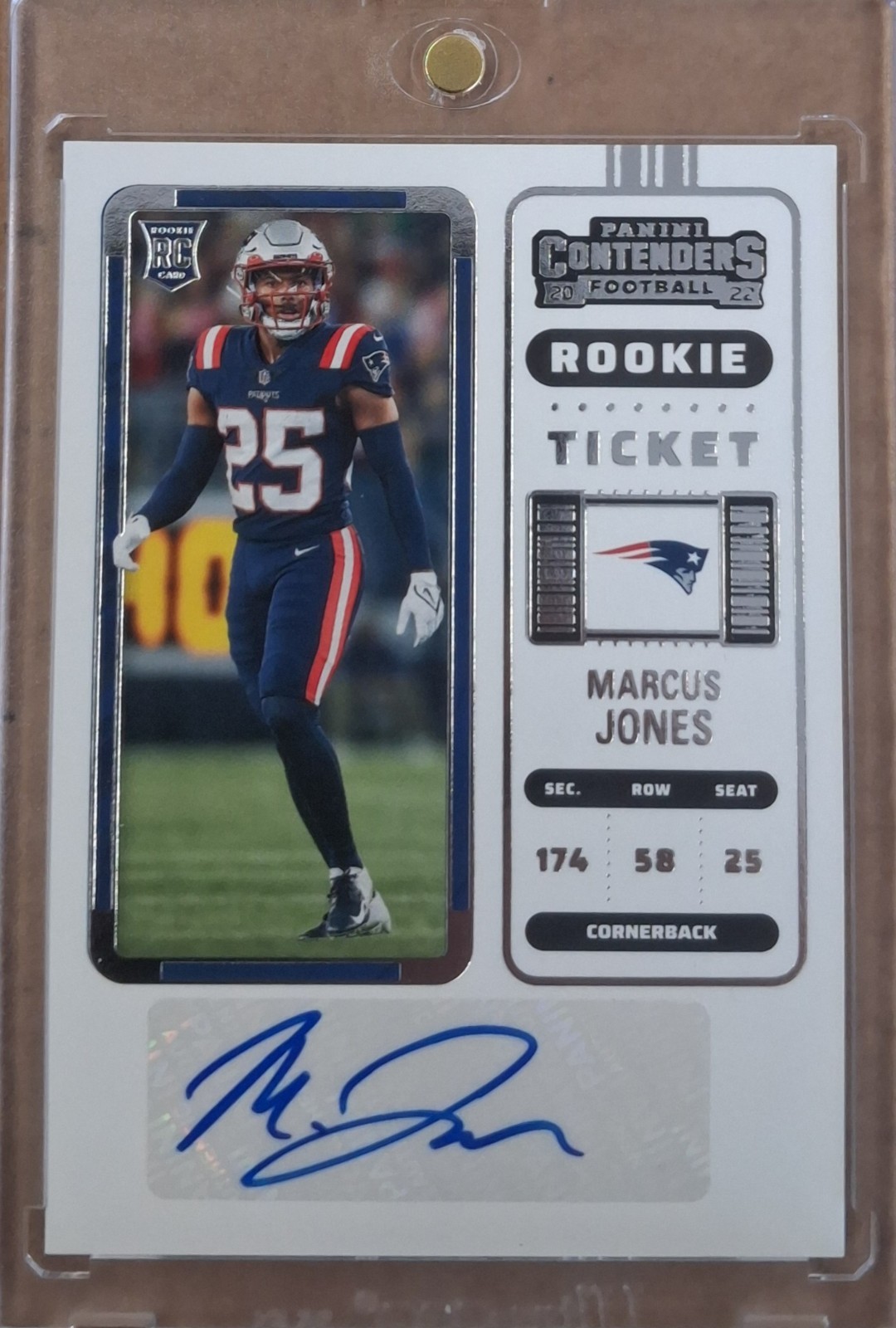 2022 Panini Contenders Marcus Jones Rookie Ticket Auto #190 New England ...