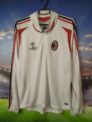 AC Milan Training Jacket Long Sleeve White Adidas Polyester Mens Size S ...