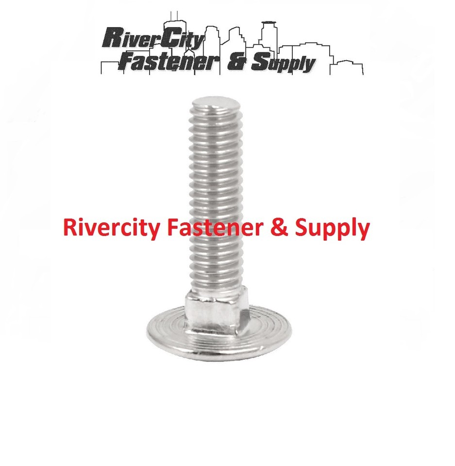 (25) M6-1.0x25 Stainless Steel Carriage Bolts 6mm x 25mm Screws M6x1.0 ...