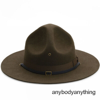 Men's 100% Wool Sergeant Hat Military Campaign Hat Instructor Mountie ...