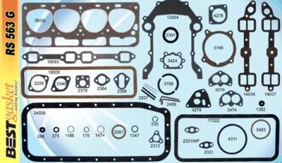 Ford 239 Y-Block Full Engine Gasket Set/Kit BEST Head+Intake+Oil Pan ...