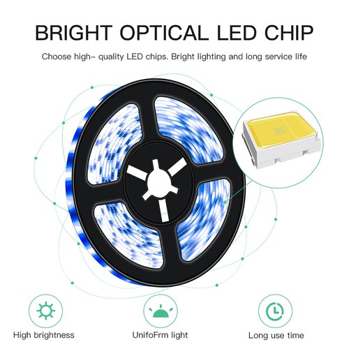 White PIR Motion Sensor LED Strip Light Battery Powered Stairs Cabinet ...