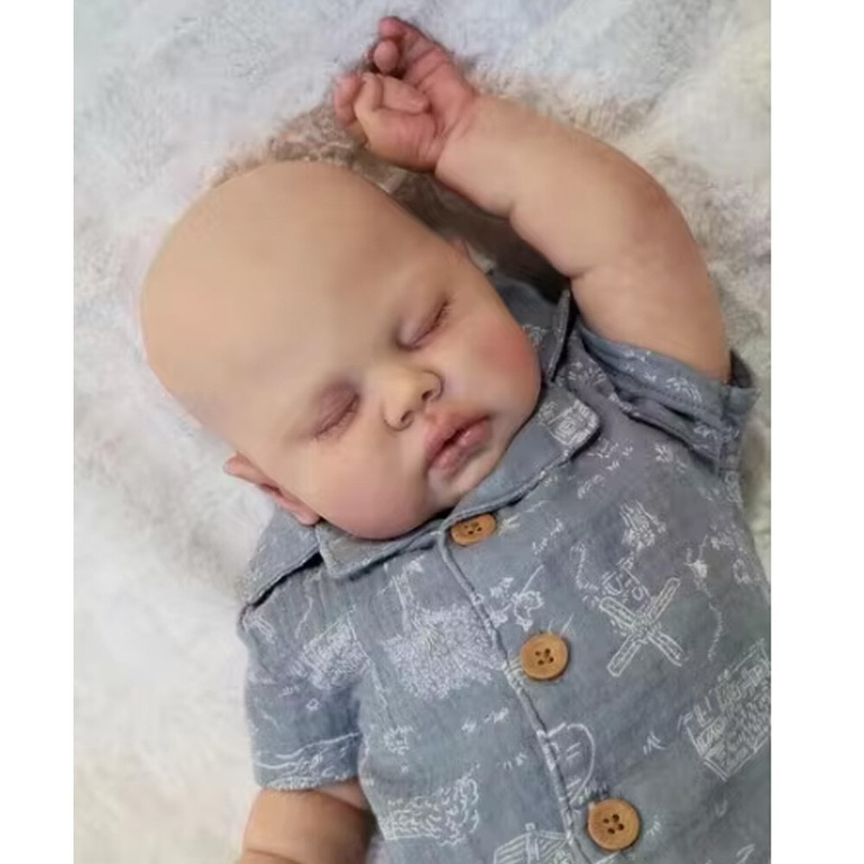 24in Finished Reborn Sleeping Baby Doll Painted Toddler Pickle Girl ...