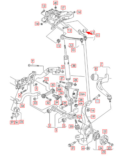 AUDI A6 C7 FRONT RIGHT INNER CONTROL ARM TRAILING BUSHING 4H0407515B | eBay
