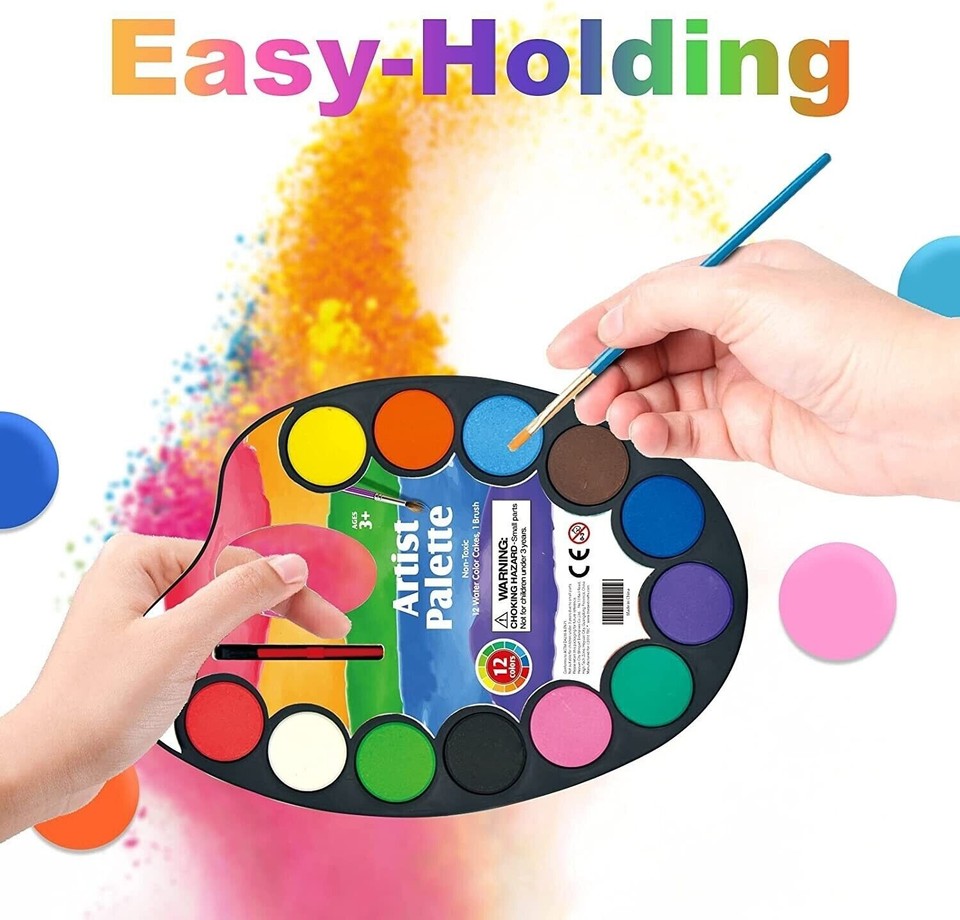 36 Colors Watercolor Paint Set with Brush and Pallets for Artists ...