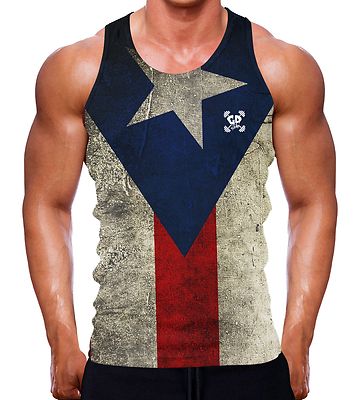 PUERTO RICO TANK VEST MUSCLE FIT BODYBUILDING FITTED MEN WORKOUT GYM ...