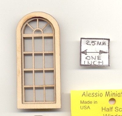 Half Scale - Palladian Window 2169HS wood dollhouse miniature 1/24 ...