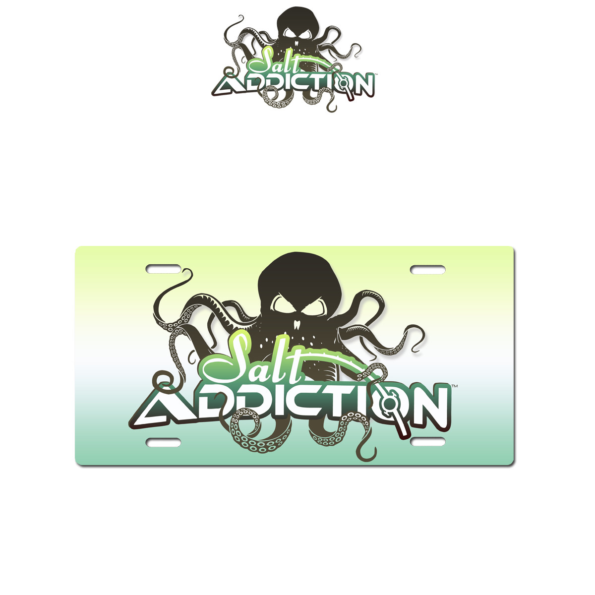 Salt Addiction saltwater fishing Octopus license plate ultra detail | eBay
