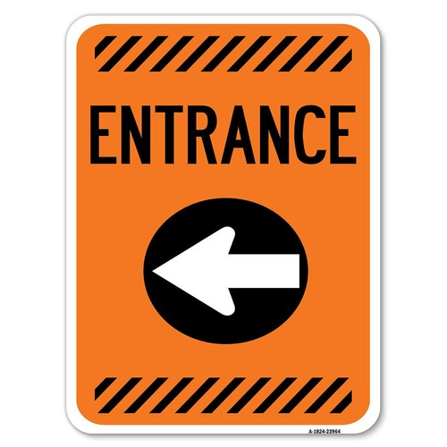Entrance Left Arrow | 18" X 24" Heavy-Gauge Aluminum Rust Proof Parking ...