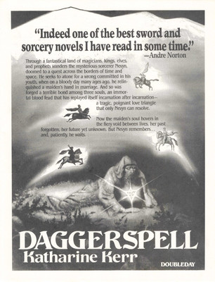 Daggerspell Novel AD Katharine Kerr Magazine Advertisement B&W Vintage Sorcery | eBay