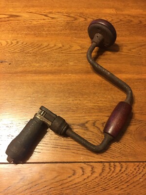 Vintage Ratcheting Hand Brace Drill Woodworking Tool Made USA Wood ...