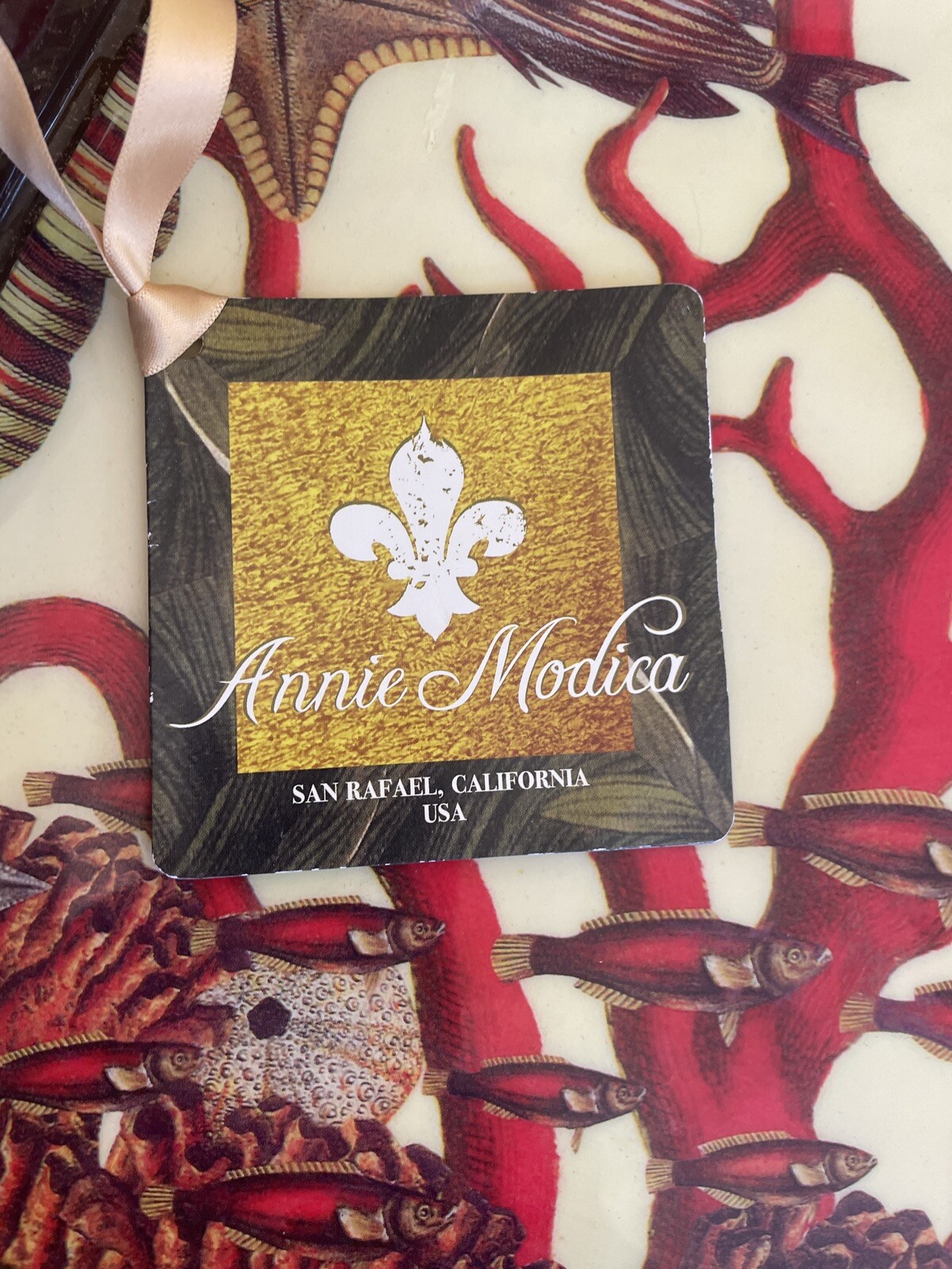 Vintage Annie Modica Decoupage Tray Ocean Fish Coral 20” x 15 ...