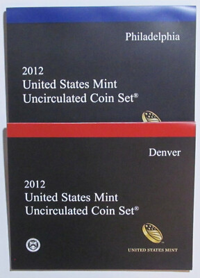 2012 P&D Original U.S. Mint Uncirculated Coin Set Philadelphia & Denver ...