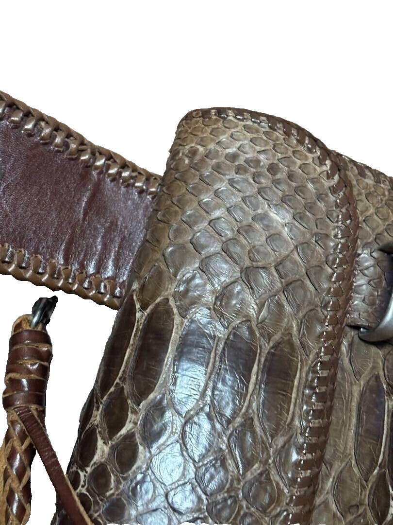 ALZUNI Back Cut Python Natural Color Biker Wallet Handmade Rare Design ...
